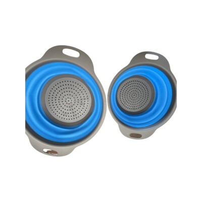 Blue collapsible collander. Pasta, Fruit, Hot Temperature Resistant. | eBay