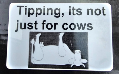 Tip Card Tipping its not just for cows Hard Plastic Wallet Size Free ...
