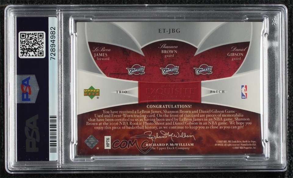 2006 Exquisite Collection Trios /10 LeBron James Shannon Brown PSA 8 ...