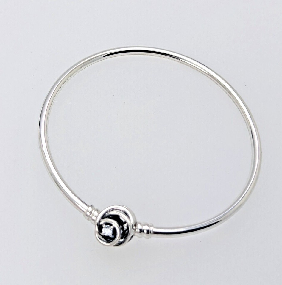 New 100% Authentic PANDORA 925 Ale Encircled Clasp Bangle Bracelet ...