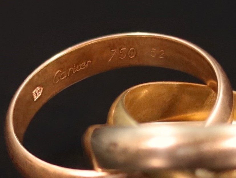 Vintage Authentic 18K Gold Tri-Color Cartier Trinity Ring | eBay