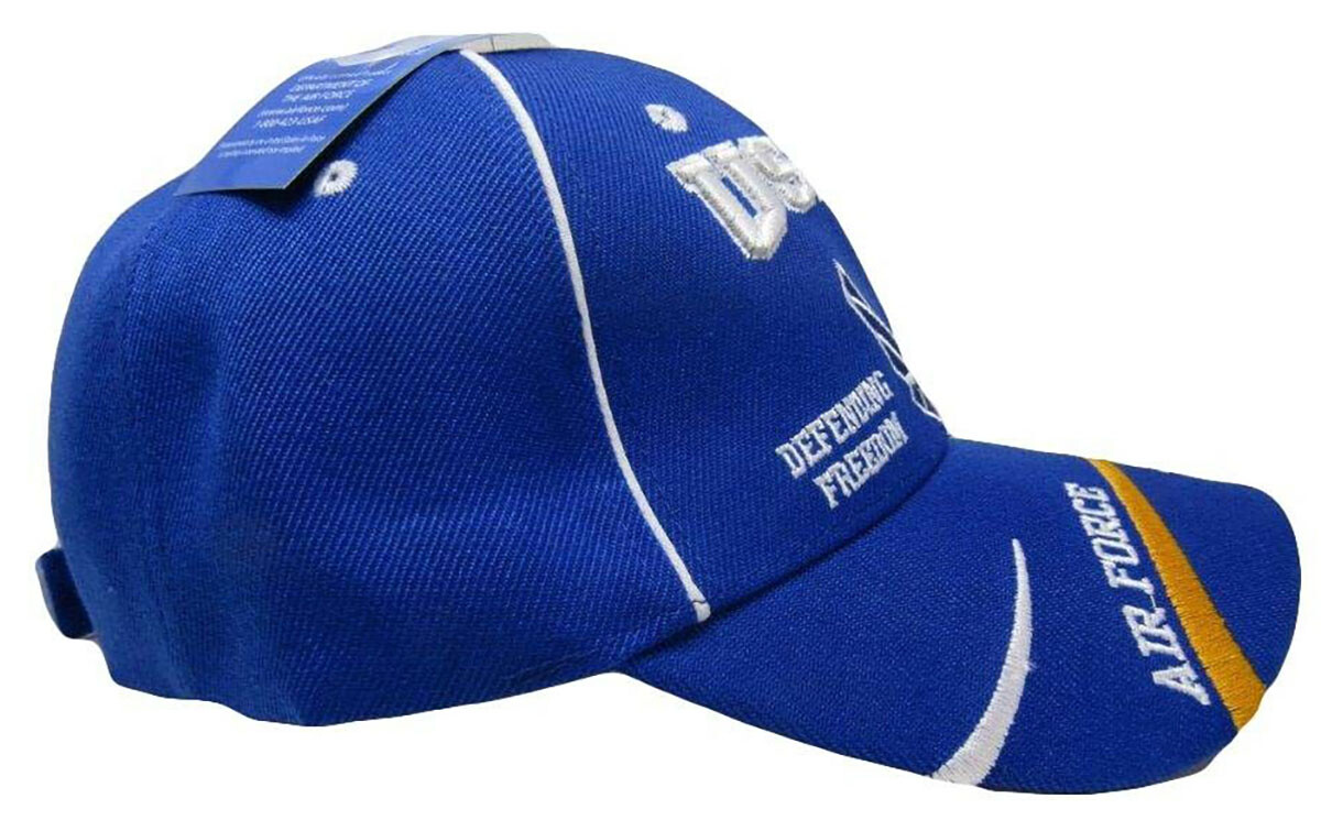 US Air Force Wings Defending Freedom Royal Blue Embroidered Cap Hat ...