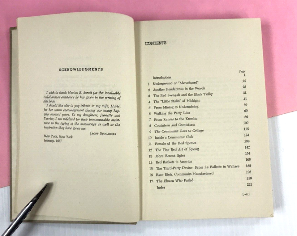 Jacob Spolansky THE COMMUNIST TRAIL IN AMERICA (1951) Hardcover 1st ...