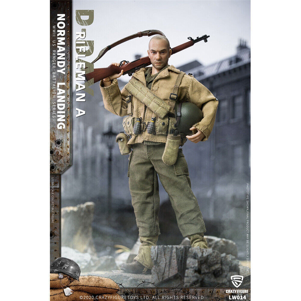 CrazyFigure 1:12 LW014 WWII US Rangers Normandy Landing Rifleman 6 ...