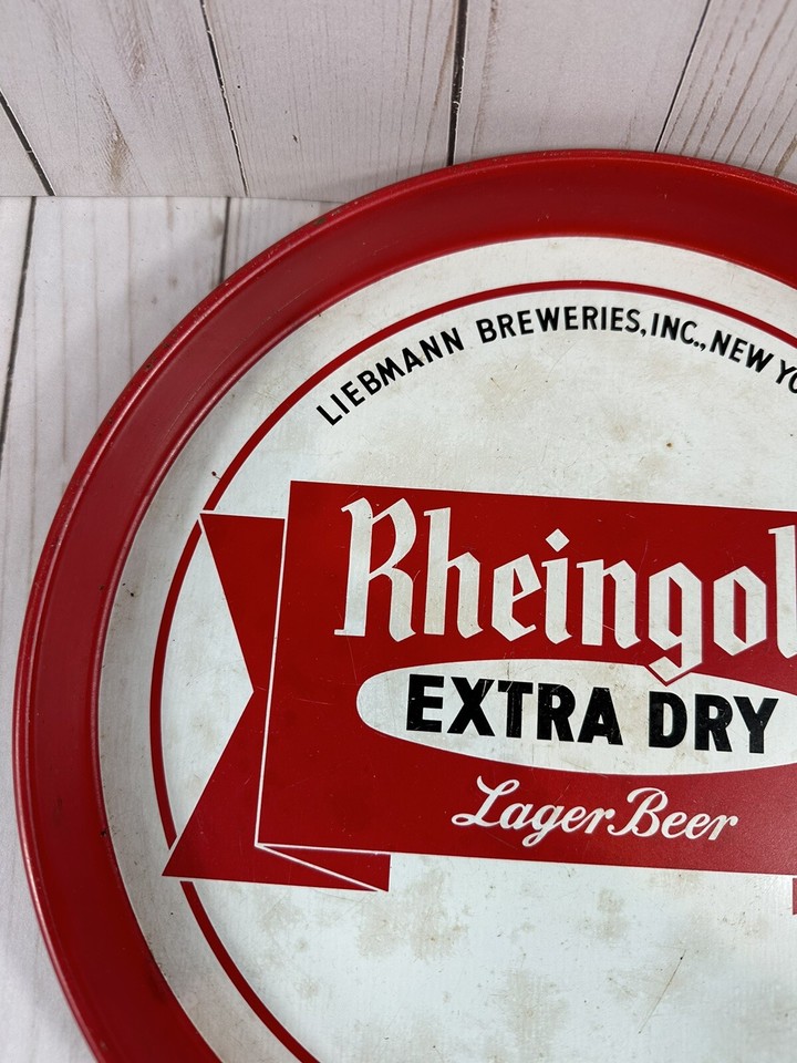 Rheingold Extra Dry Lager Beer Metal Serving Tray Liebmann Breweries ...