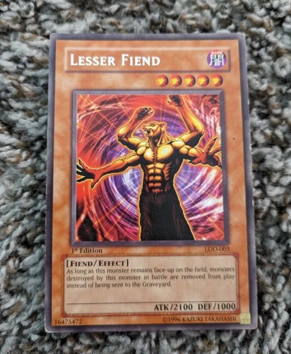 Yugioh - Lesser Fiend - LOD-003 - Rare 1st Edition NA English Vintage ...