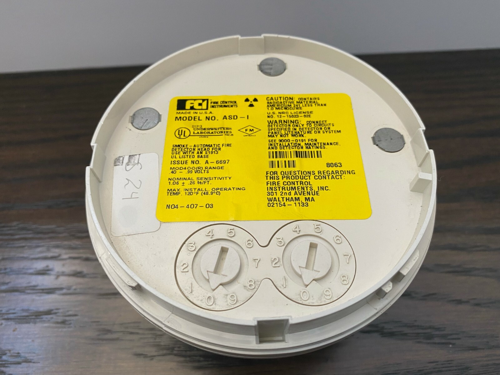 GAMEWELL FCI ASD-I IONIZATION SMOKE SENSOR HEAD FREE SHIPPING !!! | eBay