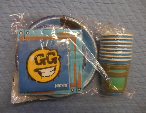 NEW Sealed FORTNITE Deluxe Birthday Party Kit 8 guests Plates Napkins ...