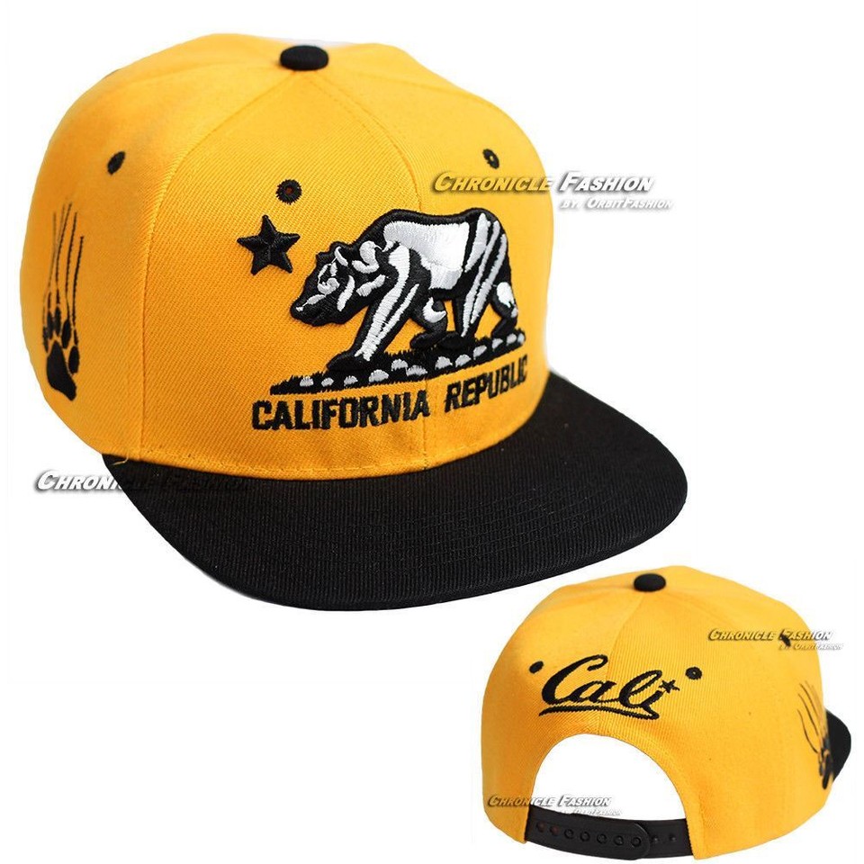 California Republic Baseball Cap Snapback Adjustable Hat Cali Hip Hop ...