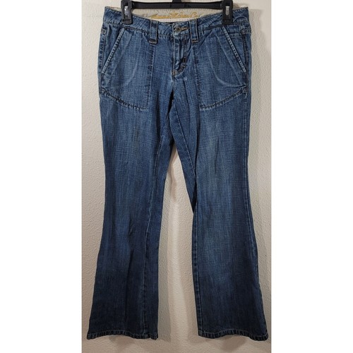Arizona Jean Co Faded Blue Boot Cut Denim Jeans 7 Juniors Slashed ...