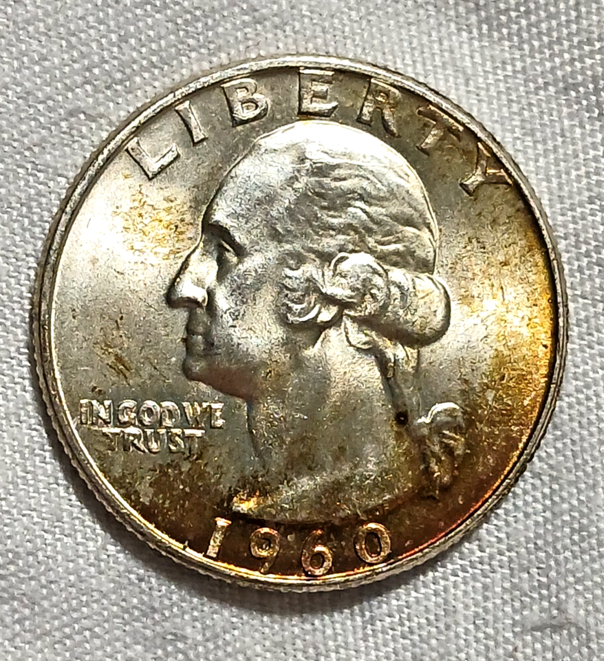 You Grade TONED 1960 D SILVER 25 CENT WASHINGTON QUARTER COIN | eBay