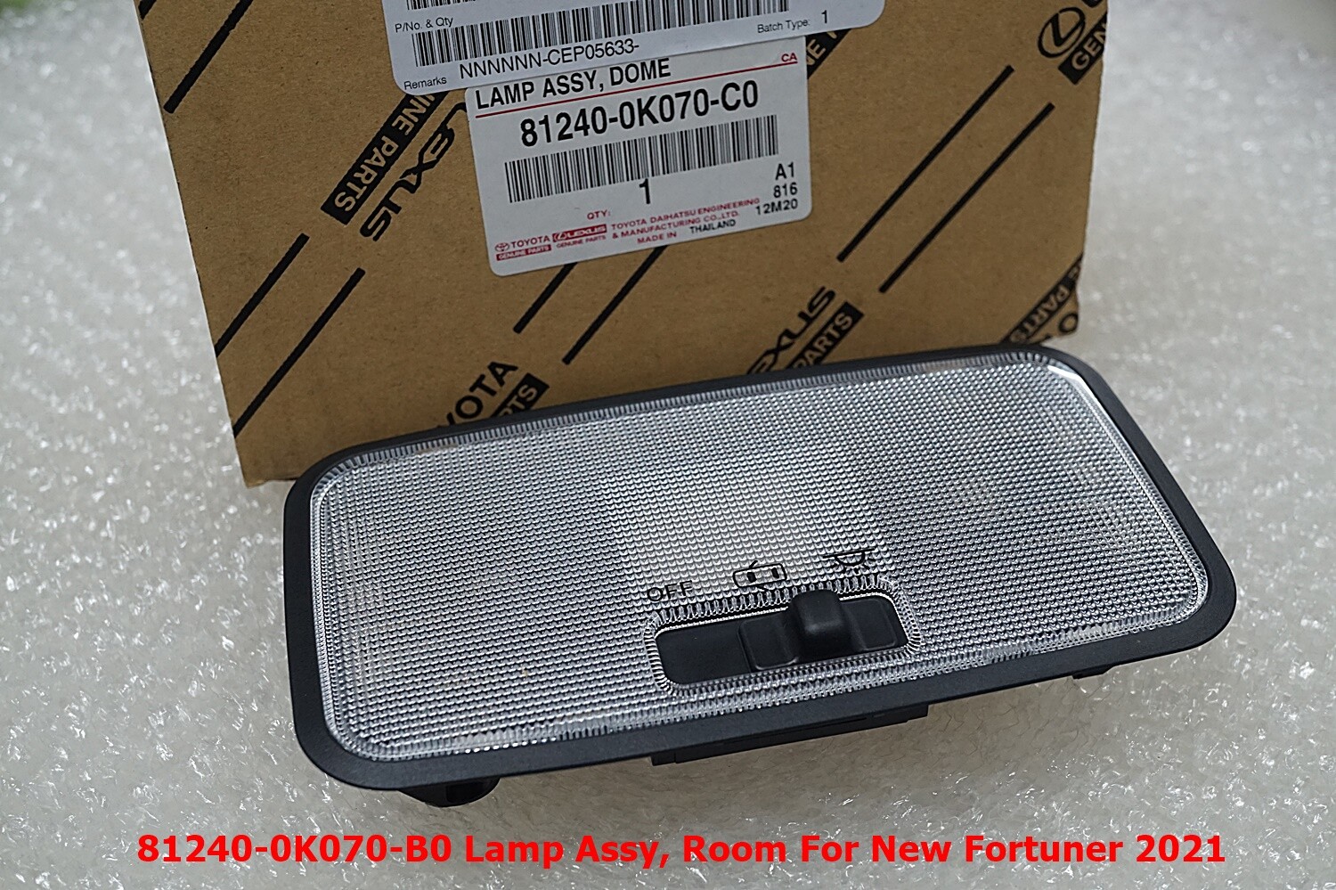 81240-0K070-C0 Lamp Assembly Dome For Toyota New Fortuner 2020 | eBay