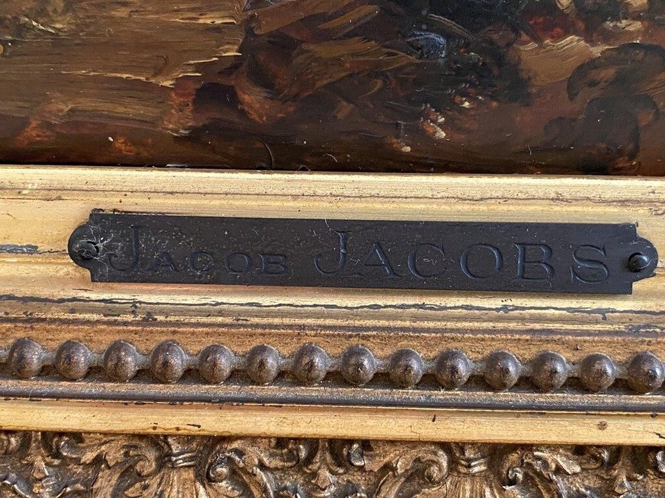Antique oil on paper on panel painting by Jacob Jacobs (1812 - 1879 ...