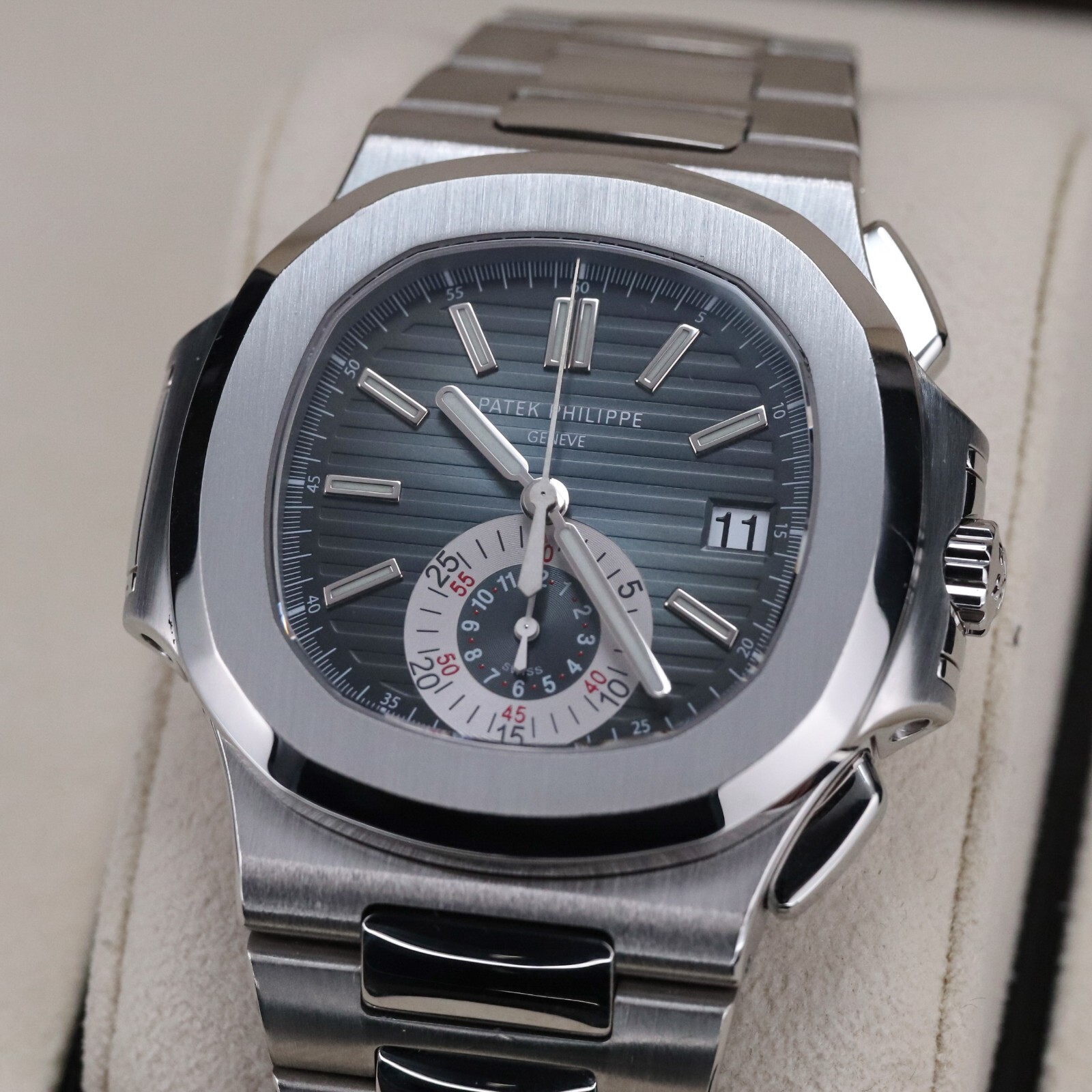 Patek Philippe Nautilus 5980/1A-001 Gradient Blue Dial Steel Bracelet ...