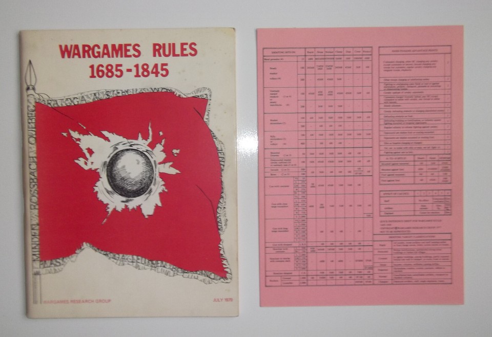 Wargames Rules 1685 - 1845 Complete With Quick Reference Sheet 1979 ...