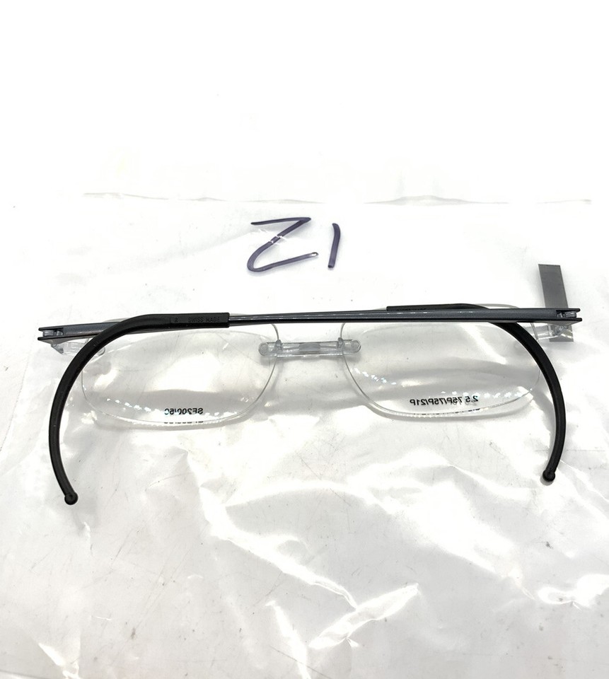 EYEPHORICS EYEGLASSES RIMLESS PLASTIC CABLE TEMPLE SWISS MADE Gray Z1 ...