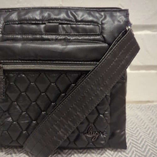 LUG Wander Crossbody Bag Quilted Purse Metallic Black | eBay