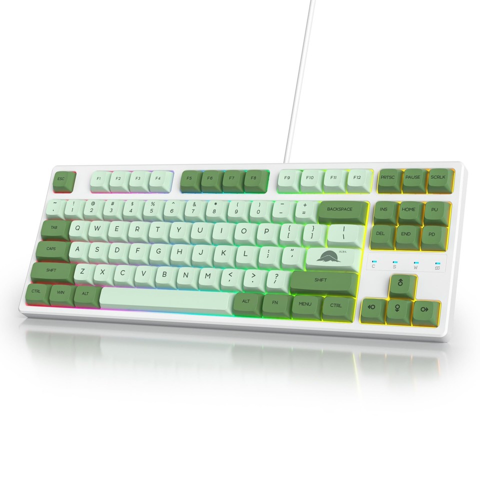 75 Percent Mechanical Gaming Keyboard 87 Keys Matcha Keyboard 75% Wired ...