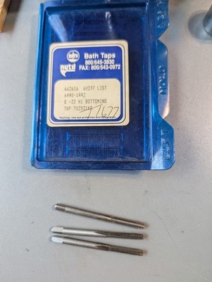 8-32 Bottoming Tap, High Speed Steel 4 Flutes GH1 Lot of 3 New | eBay