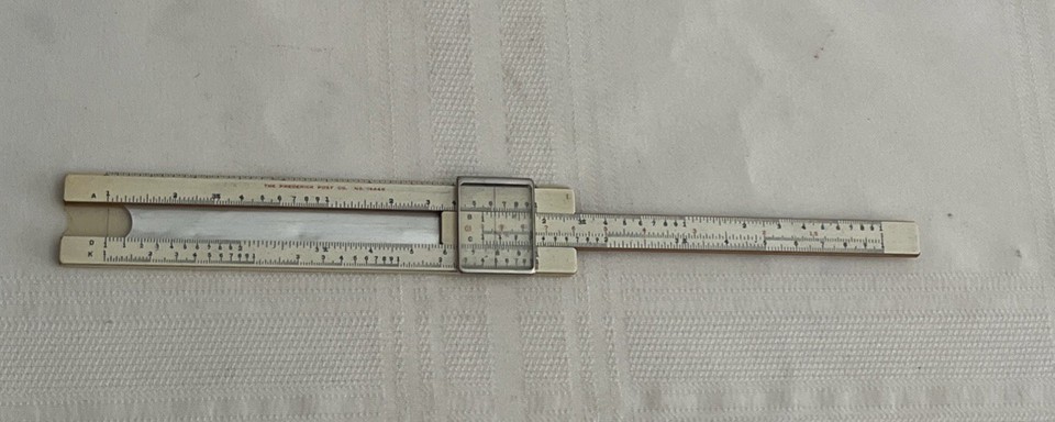 Vintage Frederick Post Co. 1444k Slide Ruler With Holding Pouch 6” | eBay