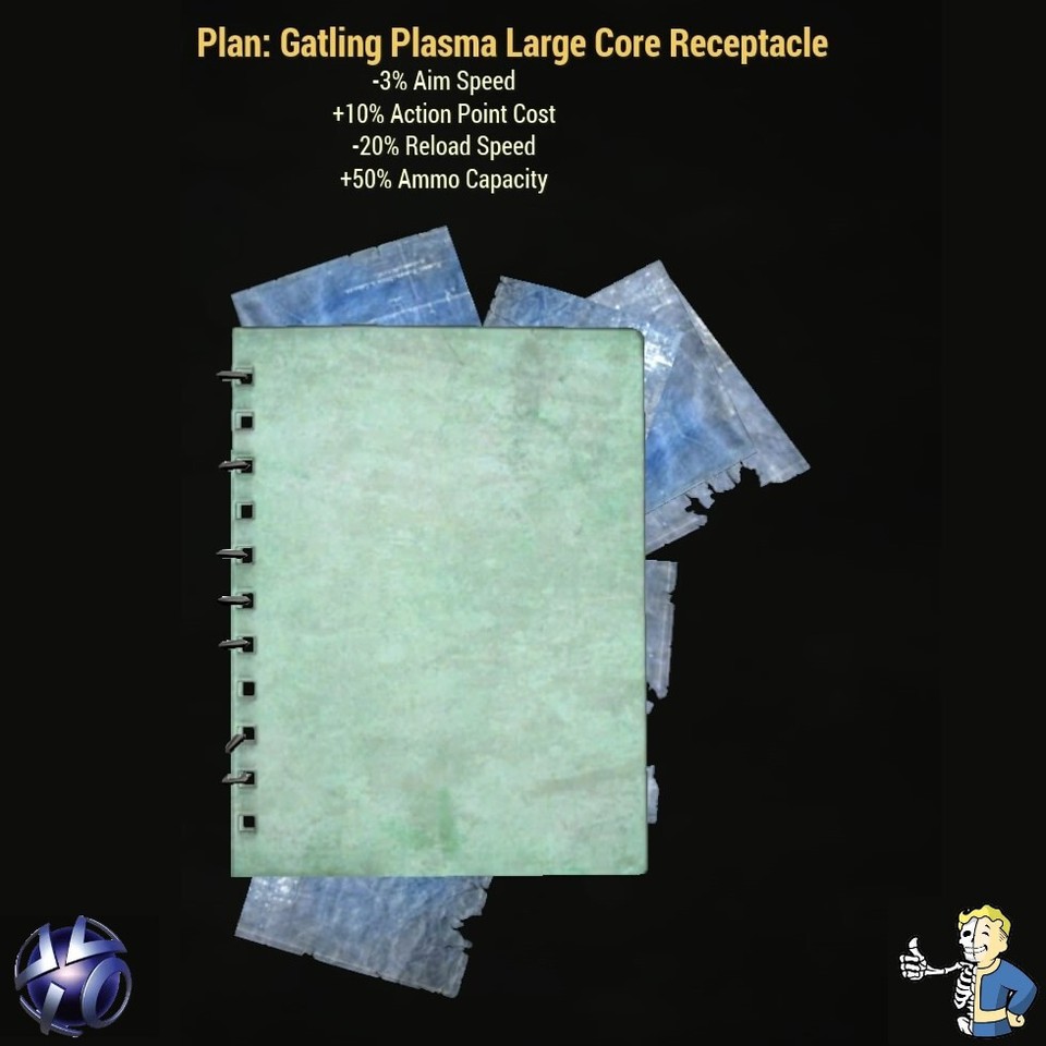 Fallout 76 FO76 PS4 | PS5 All 6 ⭐RARE⭐ Gatling Plasma Plans | eBay