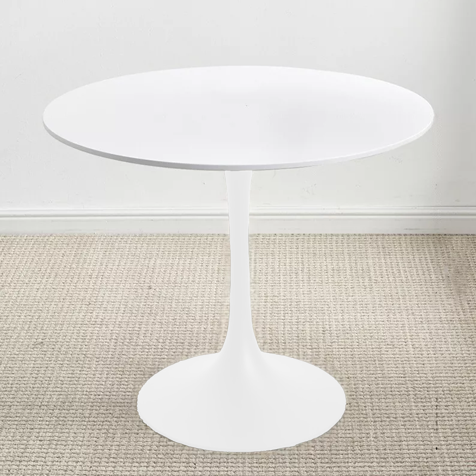 WHITE ROUND PEDESTAL DINING TABLE LEGS KITCHEN LIVING ROOM COFFEE TABLE ...