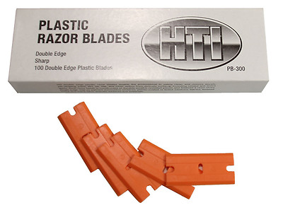 Double Edge Plastic Razor Blades 100 Pack Scraping Cutting Trimming ...