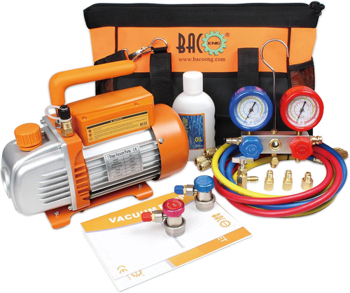BACOENG 3CFM Vacuum Pump and Manifold Gauge Set - Complete AC Repair ...