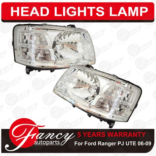 Suits for Ford Ranger PJ Ute Chrome Head Lights Lamps 2006~2009 LH+RH ...