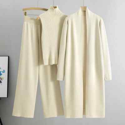 Ensemble Tailleur Tuta Complet Haut Pantalons Cardigan Crème Doux 25735 ...