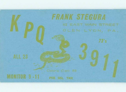 comic - QSL CB HAM RADIO CARD Glen Lyon Pennsylvania PA : make an offer ...