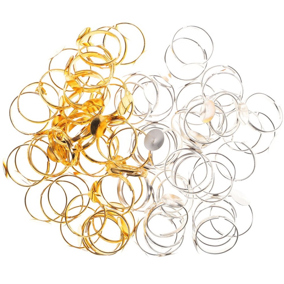 80pcs DIY Ring Bases Creative Finger Ring Base Finding DIY Accessories ...