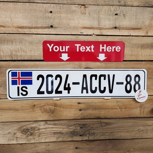 ICELAND, EURO TAG, European style License Plate, Custom, ANY TEXT, new ...