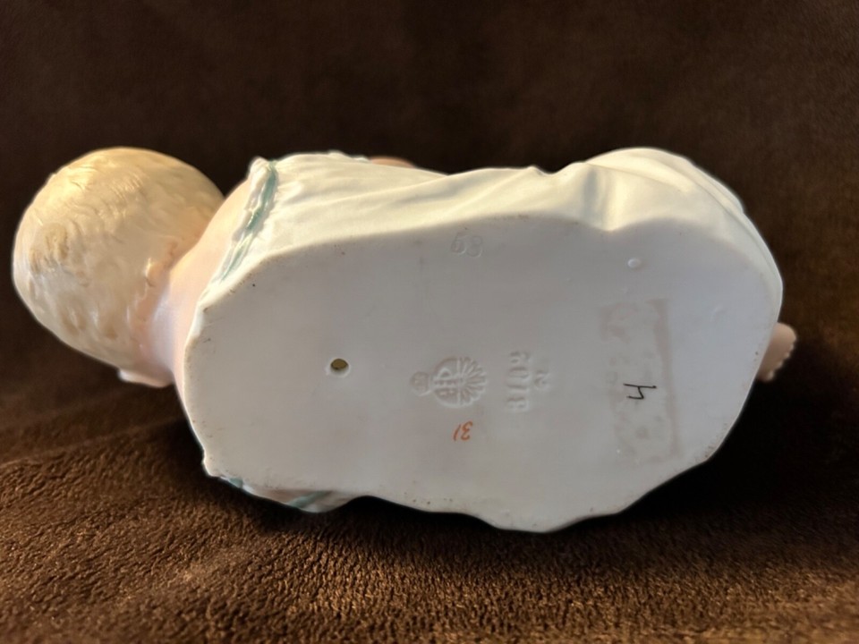 Antique German bisque porcelain piano baby. Heubach 1882-1915 incise ...