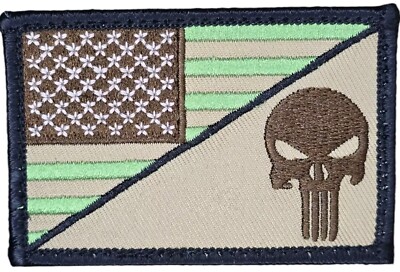 SKULL AMERICAN FLAG TERMINATOR PATRIOT MULTICAM BLACK MILITARY HOOK ...