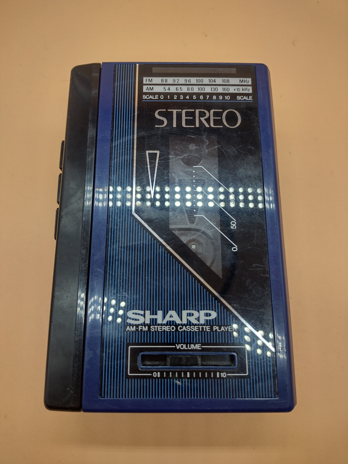 Vintage SHARP Portable AM-FM Stereo Cassette Player JC-126 blue parts ...