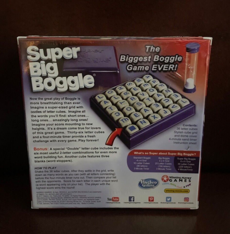 New (sealed box) HASBRO Word Game SUPER BIG BOGGLE | eBay
