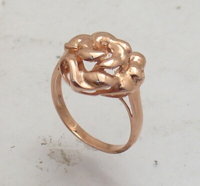Size 7 Technibond Openwork Rosebud Lace Band Ring 14K Rose Gold Plated Silver | eBay