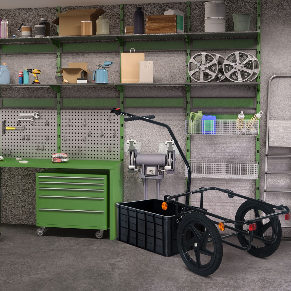 Bicycle Bike Cargo Trailer Steel Carrier Storage Cart Wheel Runner For ...