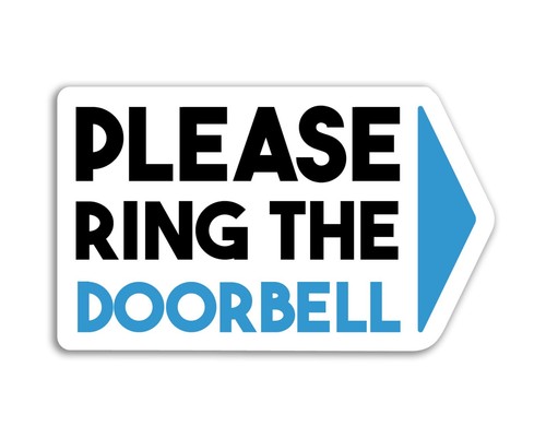 2 x 10cm Please Ring The Doorbell Vinyl Stickers - Front Door Sign Gift ...