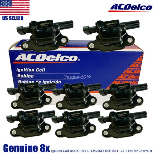 8X Genuine Ignition Coil D510C For Chevrolet GMC V8 12611424 UF413 ...