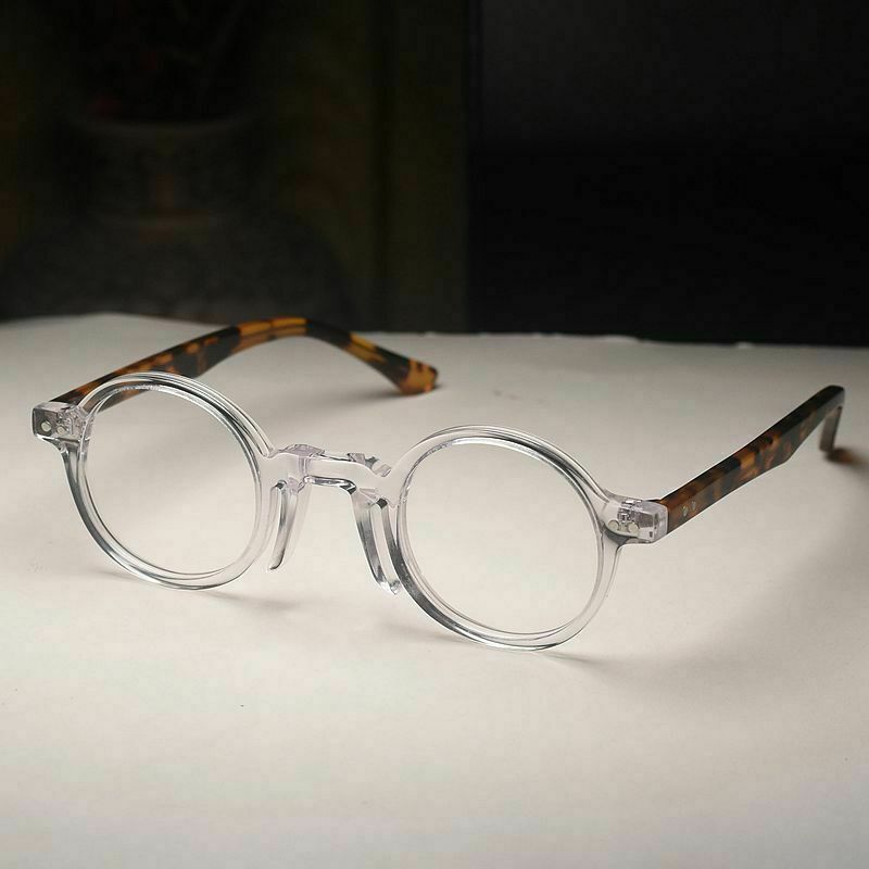 Vintage round clear eyeglasses mens crystal round glasses frame ...