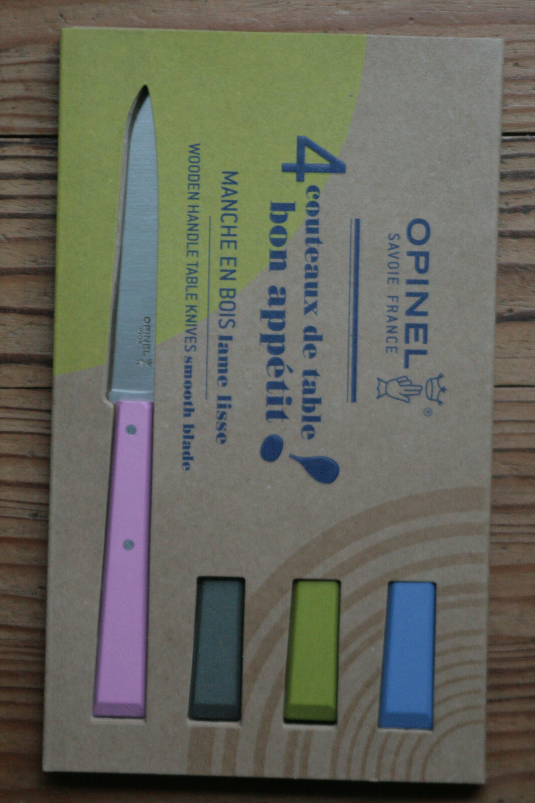 Opinel Box Of 4 Table Knives N°125 Good Appetite Country Stainless ...