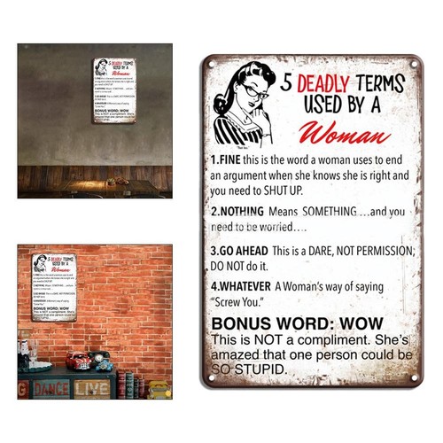 Deadly Terms Sign Deadly Terms Woman Sign Easy To Hang High Gloss ...