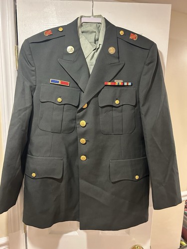 Army Green Dress Uniform Jacket & 46R With Shirt, Ribbons And Patches ...