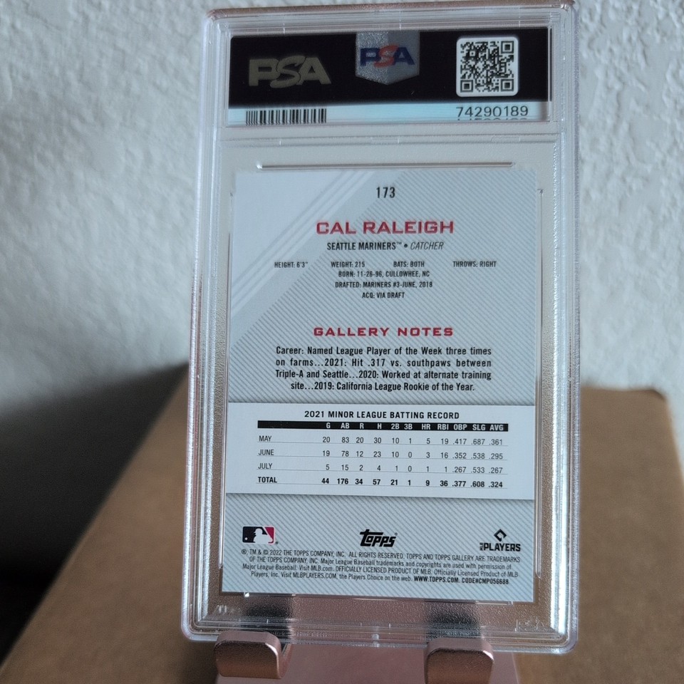 2022 Topps Gallery Cal Raleigh Rookie Card Rainbow Foil PSA 10 #173 ...