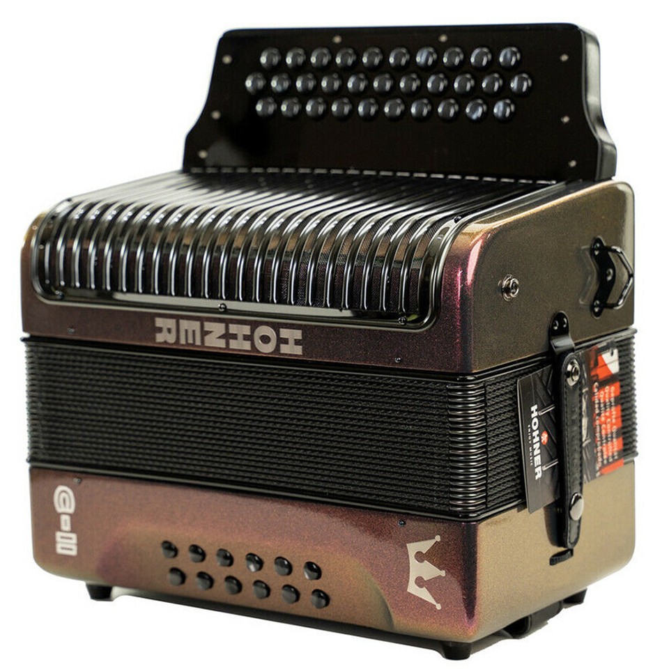 Hohner Corona C-II Next Generation FBE Diatonic Accordion Red-Gold w ...