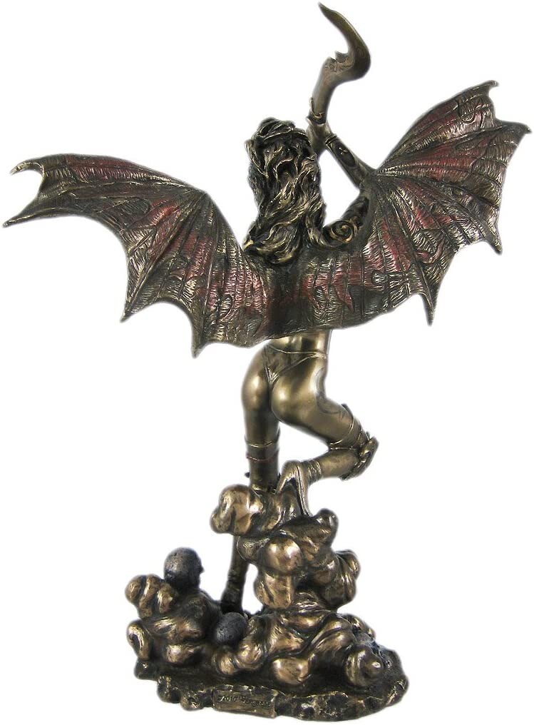 10.75 Inch Lilith Queen of the Night Gothic Figure Bronze Hue Bat ...