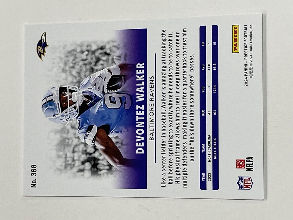 2024 Panini Prestige Football #368 - Devontez Walker RC - Baltimore ...