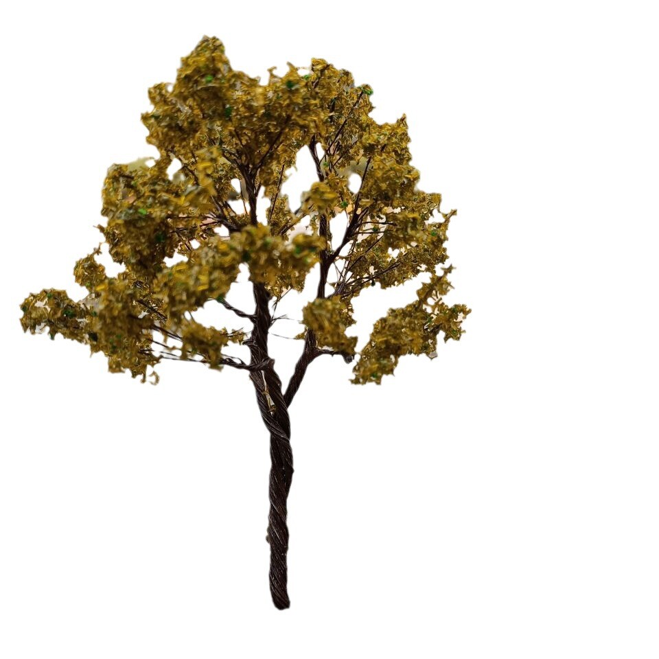 4PC 3-14CM Miniatures Autumn Trees HO/OO Scale Withered Leaf Plants ...